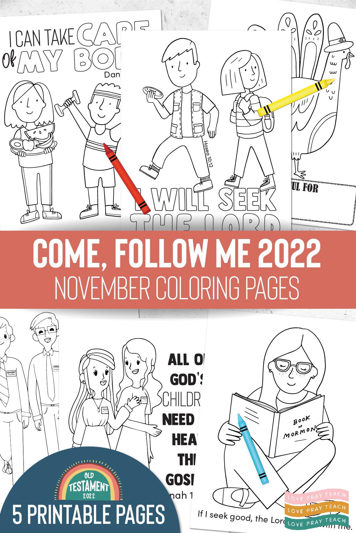 2022 Come, Follow Me Home and Family Coloring Pages