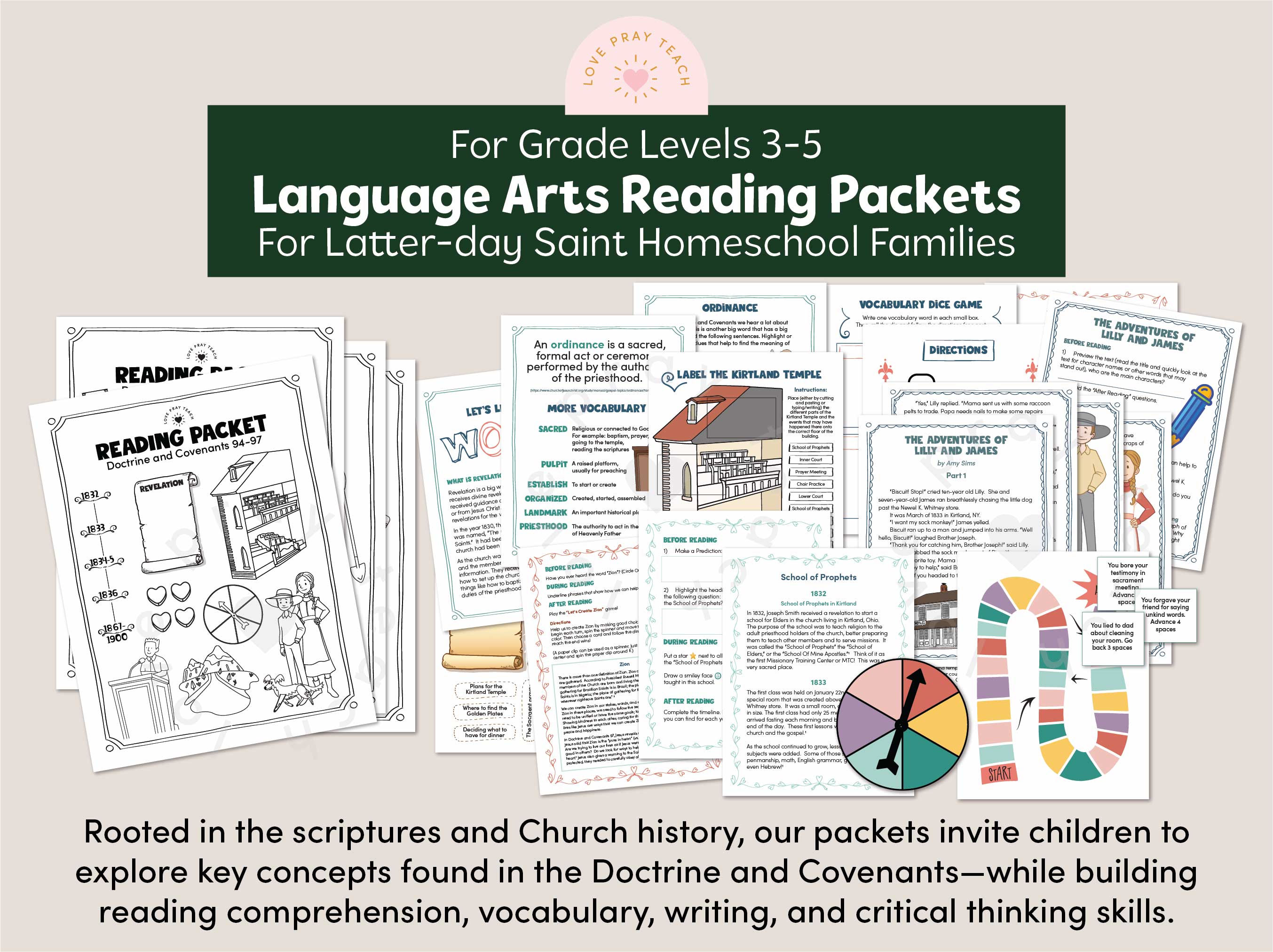 Latter-day Saint Homeschool Language Arts Reading Packets
