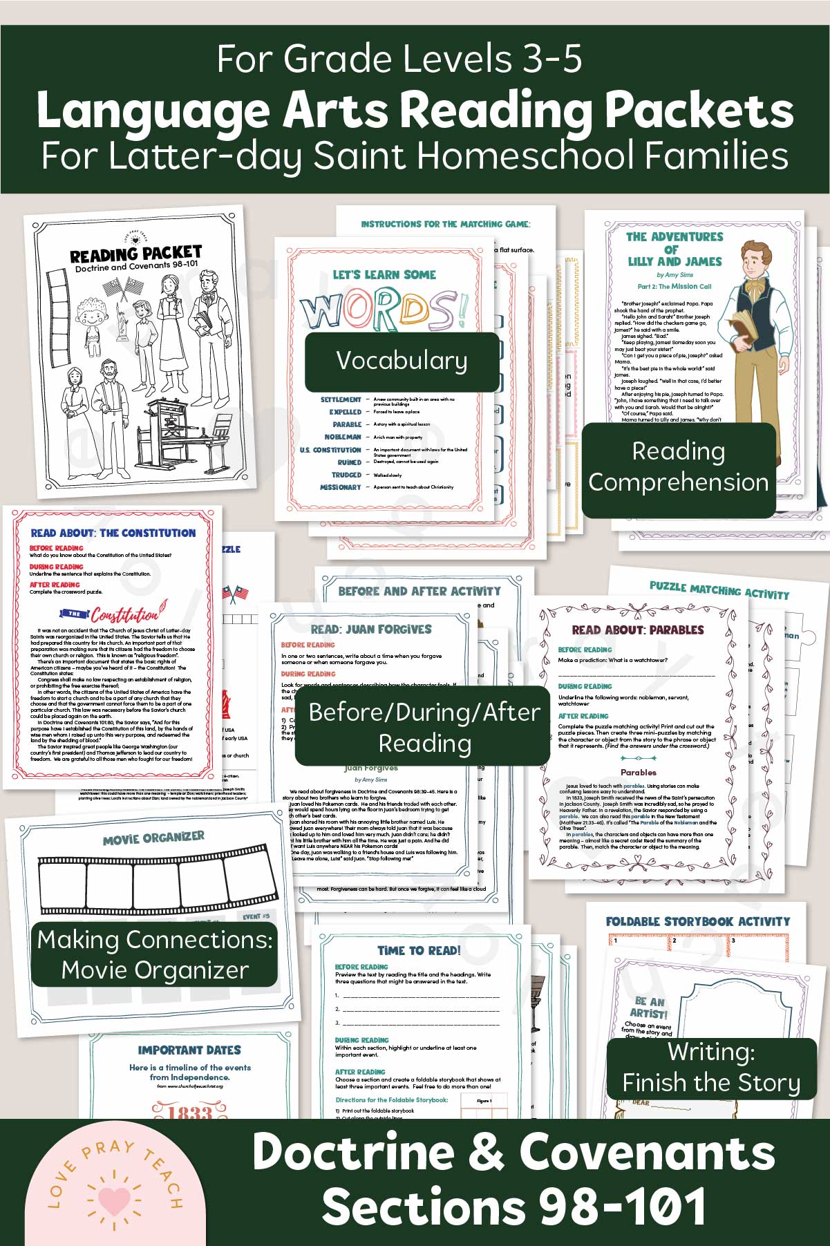 Latter-day Saint Homeschool Language Arts Reading Packets